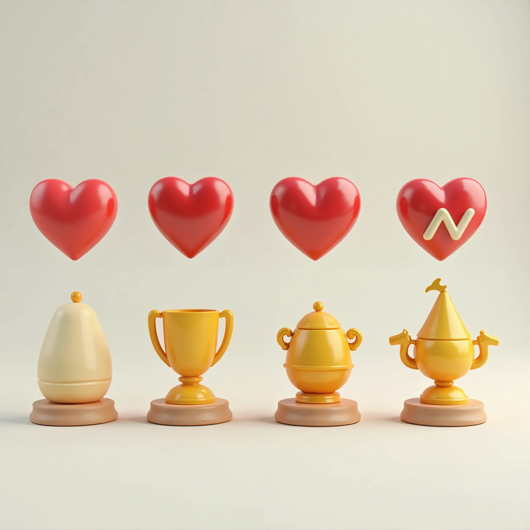 to generate a set of game-style icons，, 6 icons in total ， are respectively lov - SeaArt AI