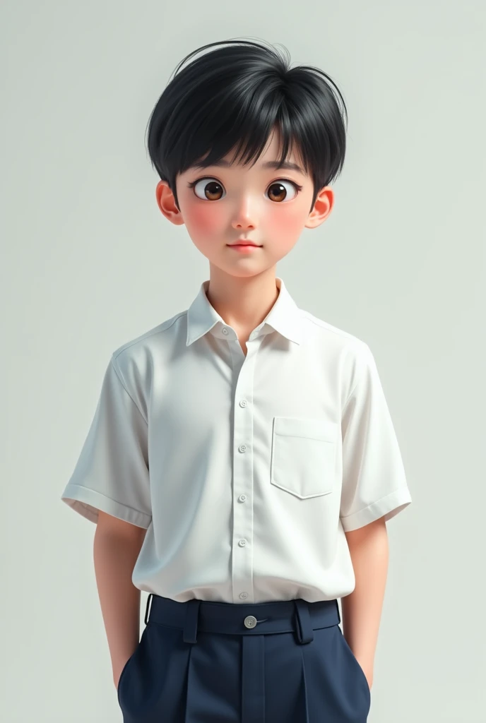 Front view of a young Chinese middle school boy - SeaArt AI