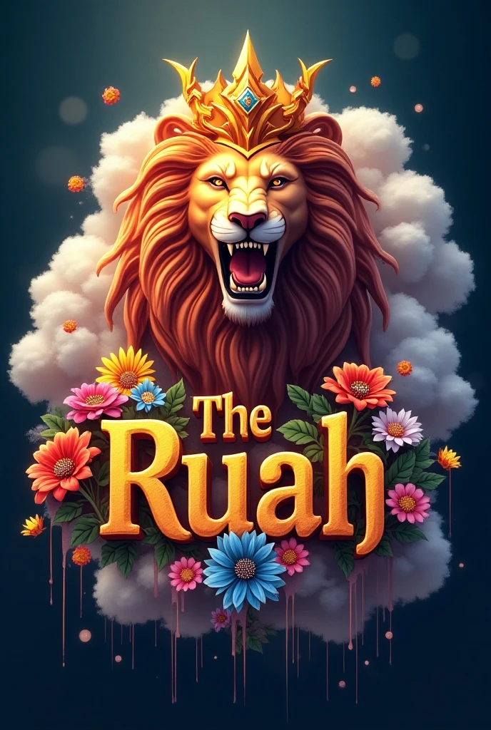 Colorful 3d Text (RUAH Design by His Grace) puffy white fired clouds ...