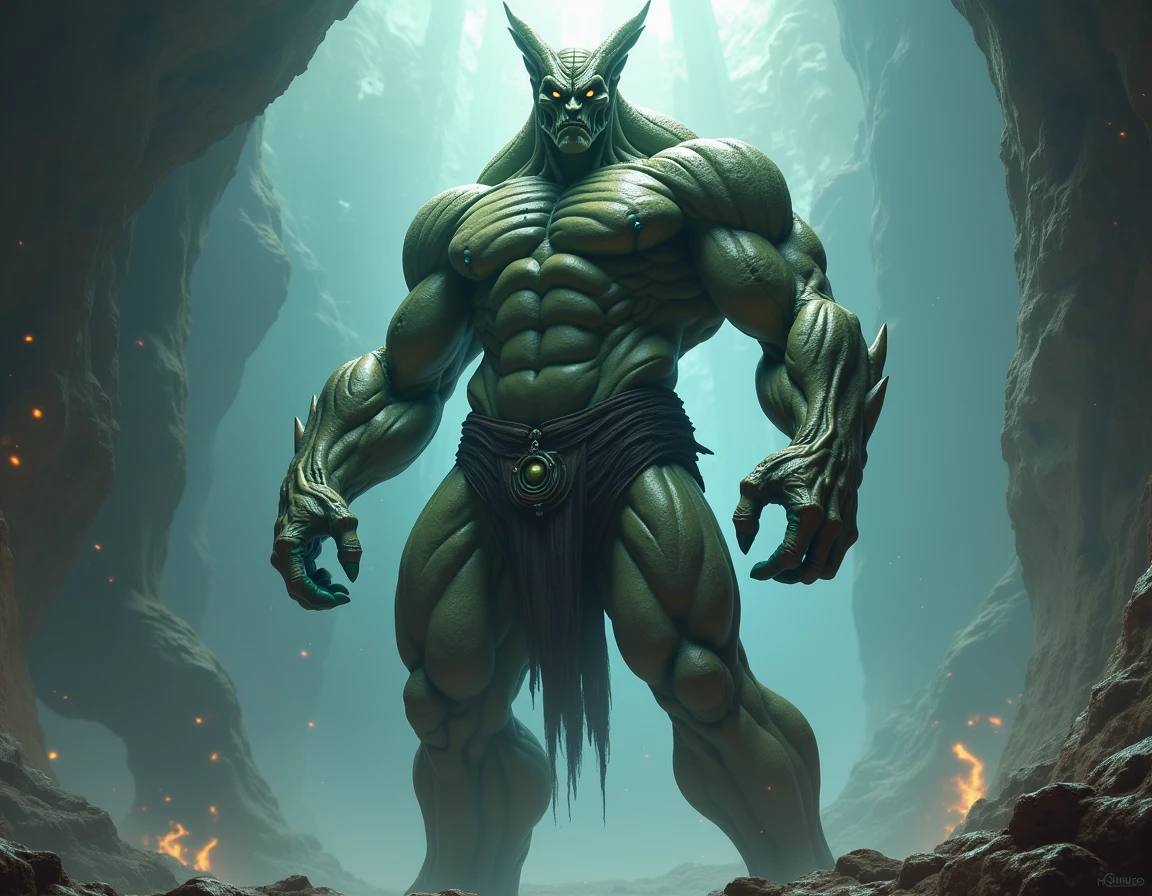 Alien male muscular specimen - SeaArt AI