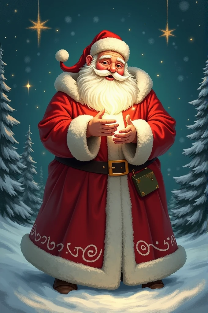 Santa Claus drawn holding something invisible - SeaArt AI