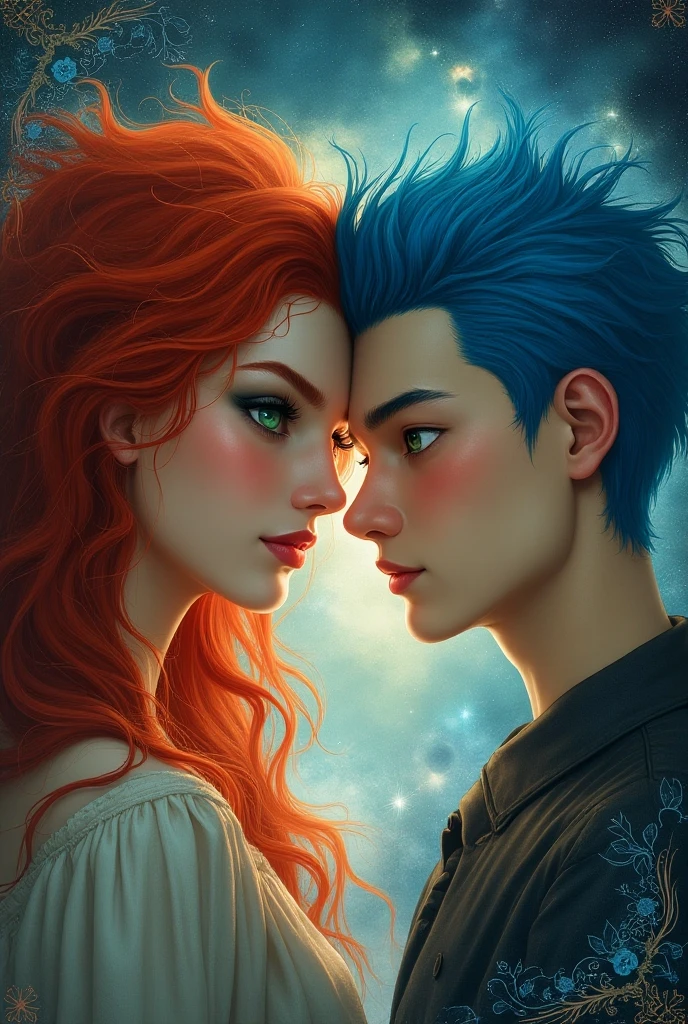 Red Haired Anne and Blue Haired Son Goku - SeaArt AI