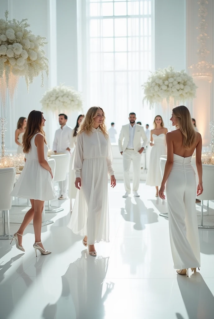With title WHITE PARTY - SeaArt AI