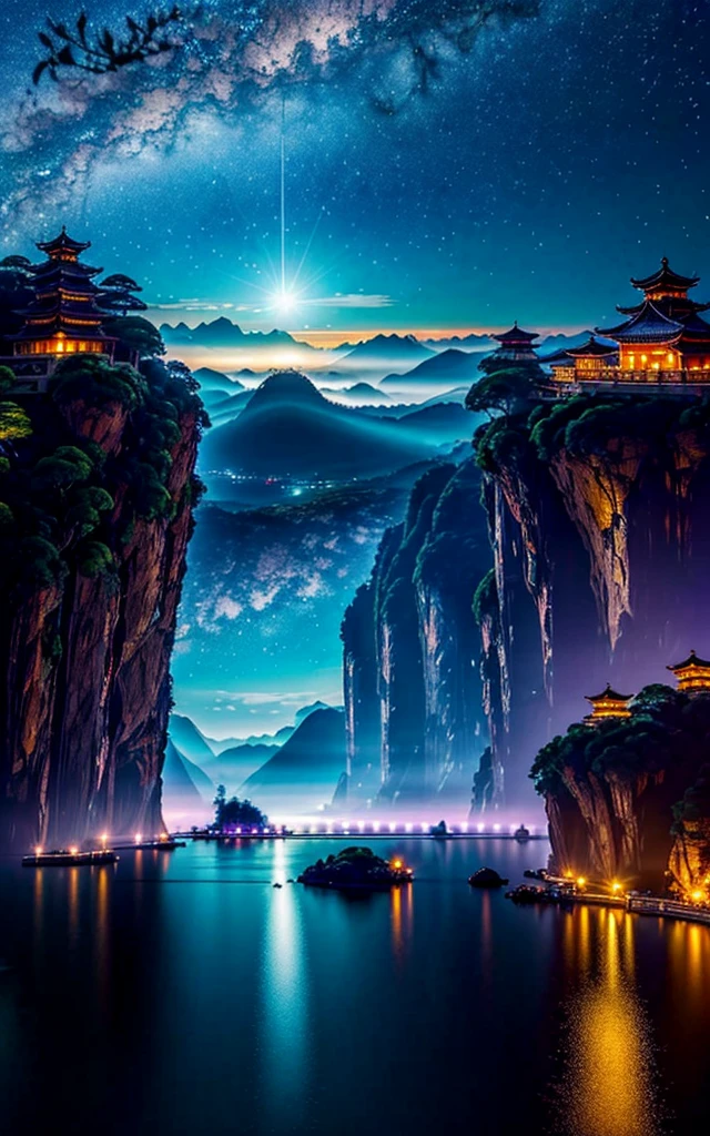 Spectacular views, Future Cities ,god秘的, Vivid , is glittering - SeaArt AI