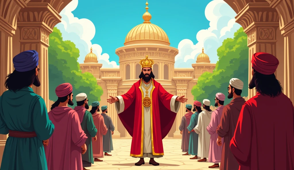 A Habsyah King (called Negus ) with red royal robes and a golden crown ...