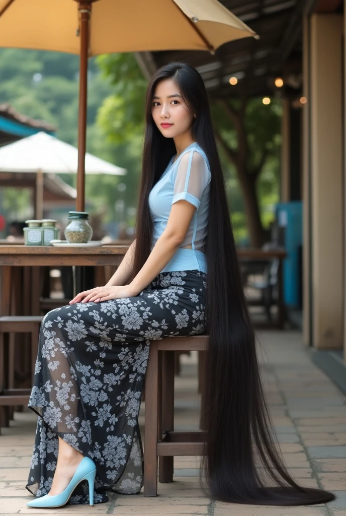 A young burmese lady is at the N-32 cafe, Kalaw,Myanmar. A young lady ...