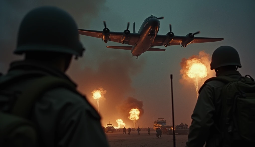 Cinematic and high-tension scene during the Second World War - SeaArt AI