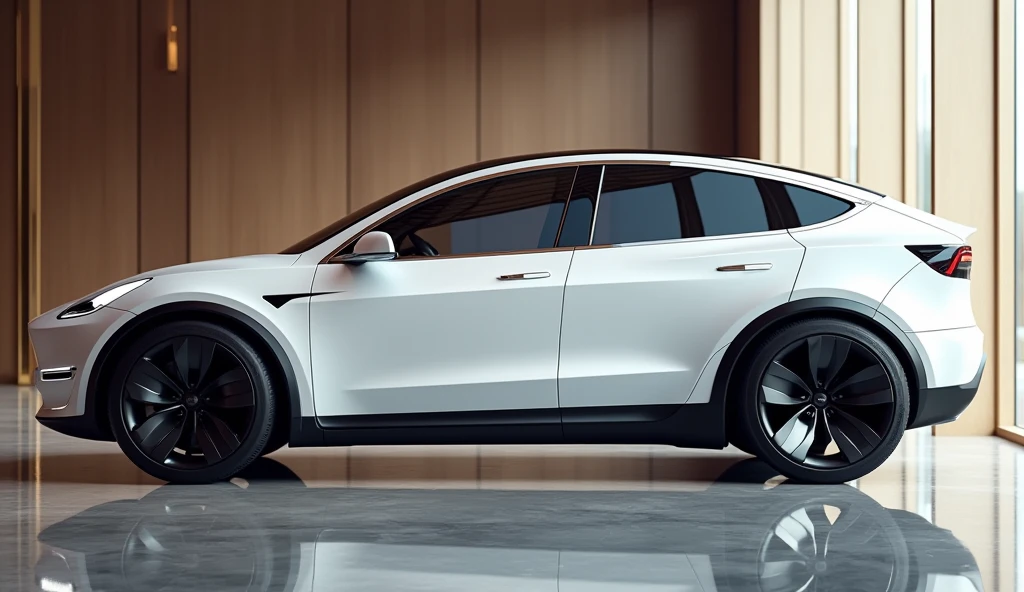 "Generate a realistic side view of the 2025 tesla model y concept car ...