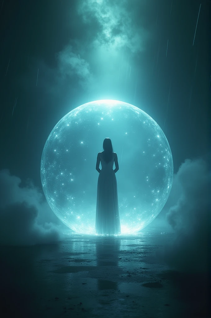 Person in a Peaceful Bubble: A person standing in a glowing, peaceful ...