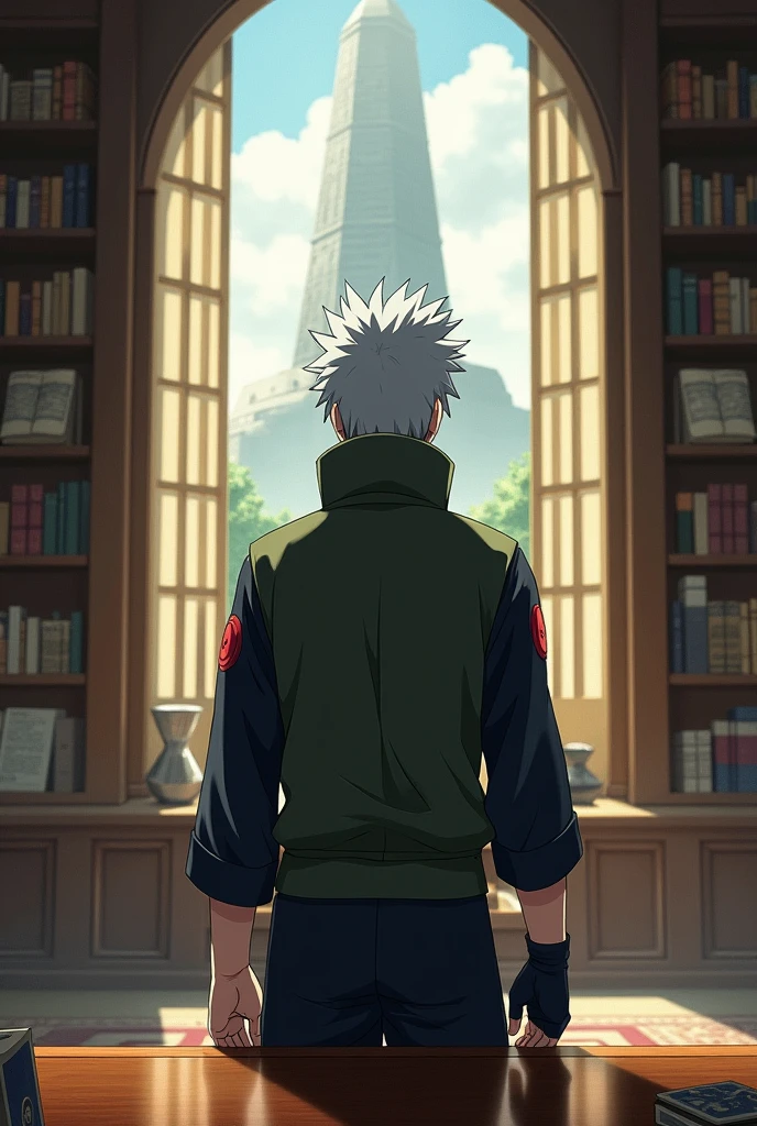 Kakashi at the Hokage's office - SeaArt AI
