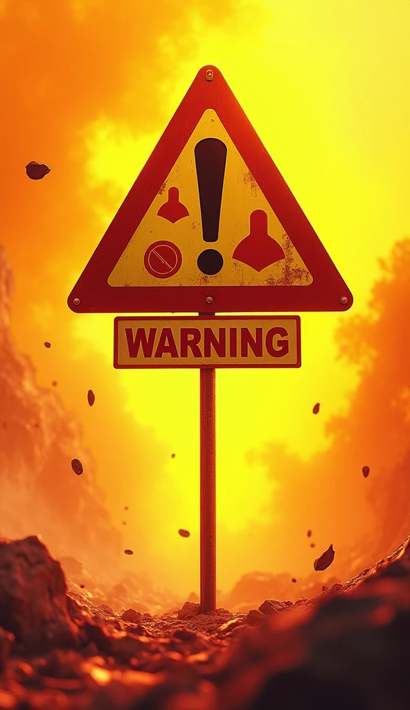 An image showing a bright warning sign with vibrant colors, symbolizing ...