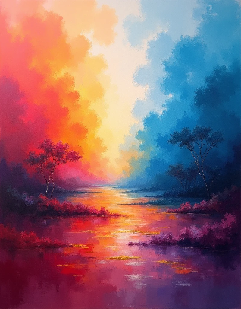Bright colors, Oil brush touch, No characters, Pure oil paint - SeaArt AI