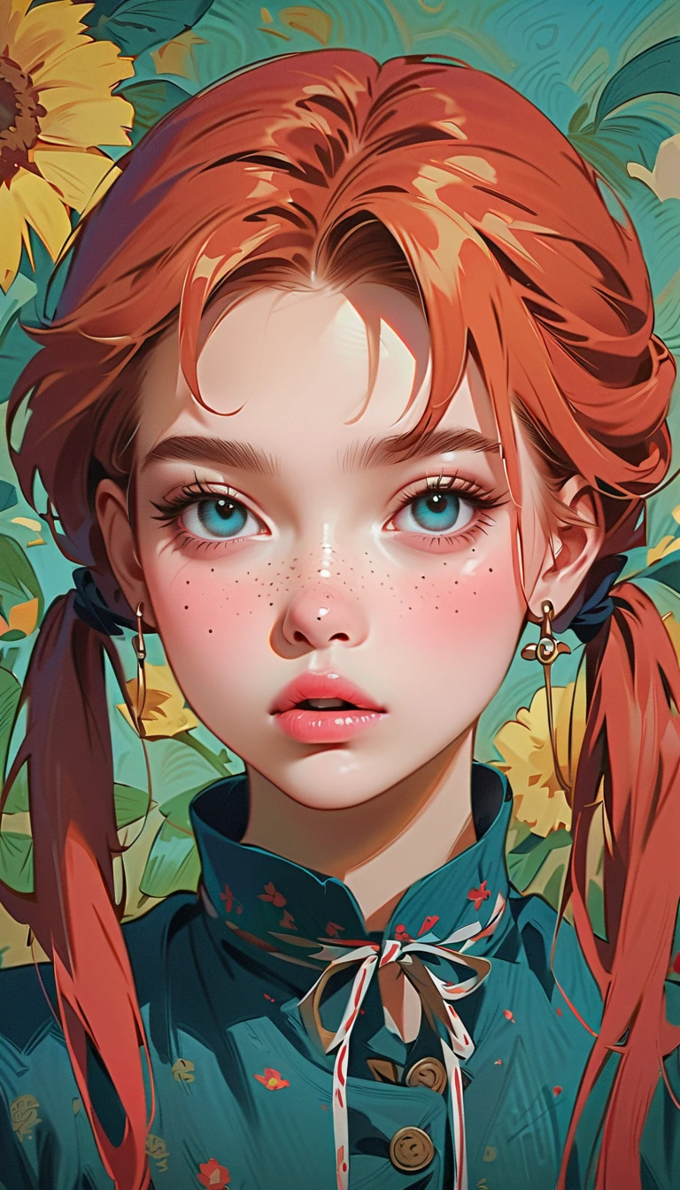 Masterpiece、Best Quality: 1.2)、 1 girl、、Anime Style、Red Hair - SeaArt AI