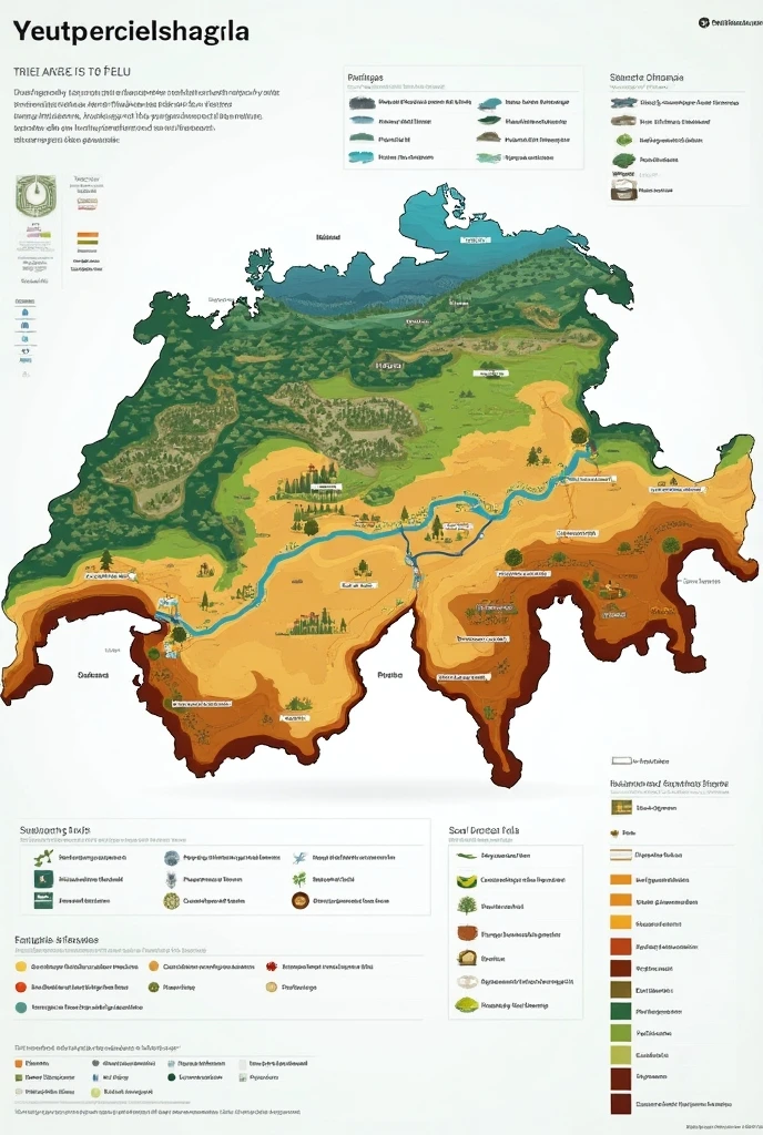 Make a map of Switzerland that shows the different types of soils and ...