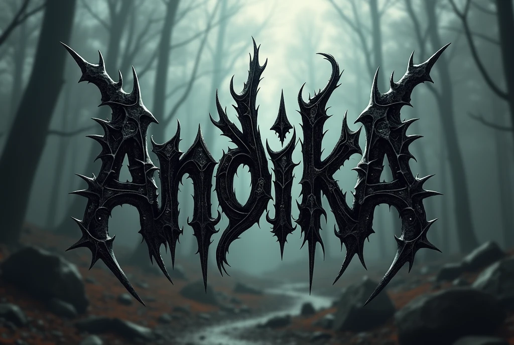 Deathcore logo that spells “AndikA” - SeaArt AI