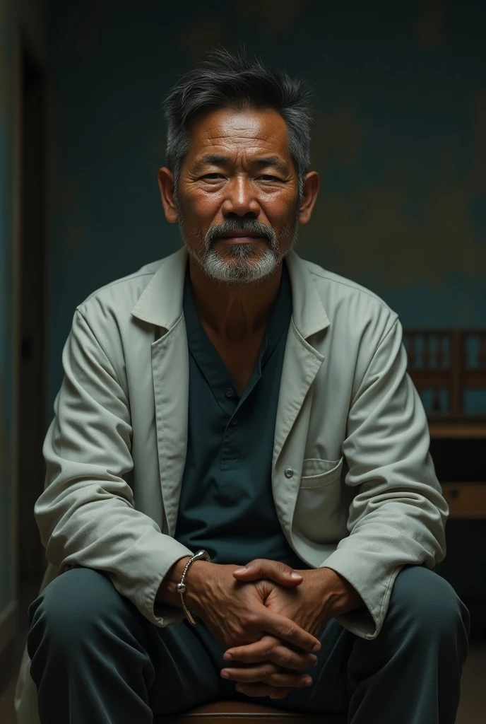 Asian poor man became a doctor. Look poor skin and face - SeaArt AI