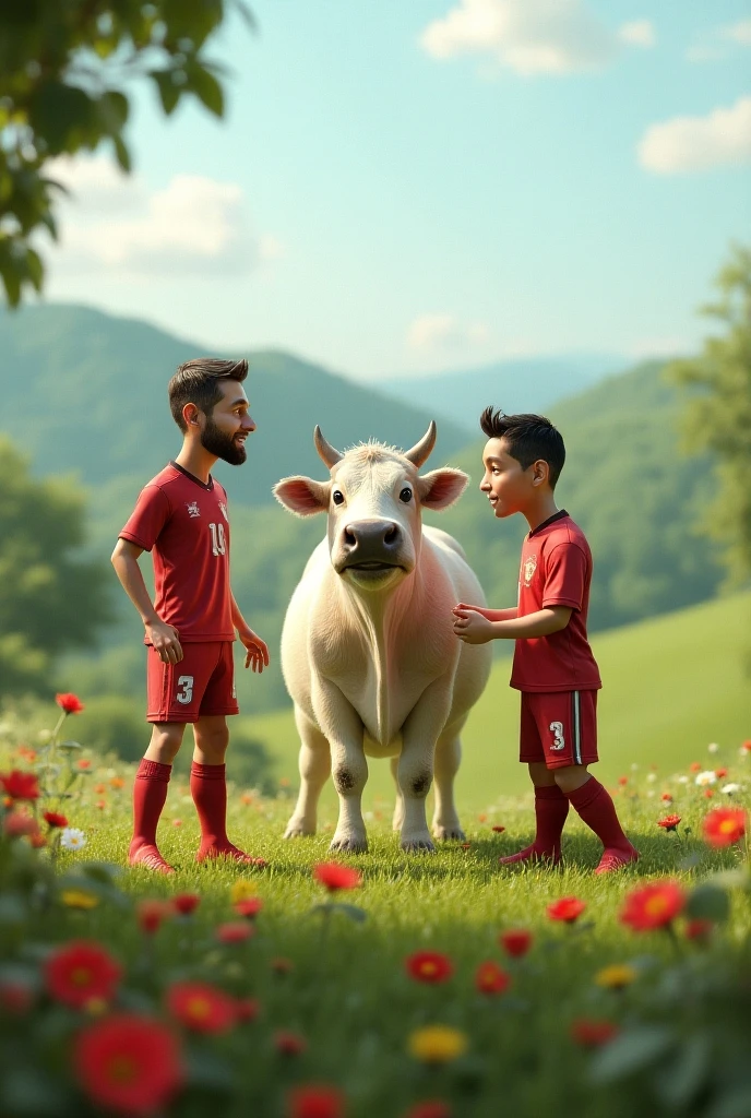 Lionel Messi Ronaldo cow - SeaArt AI