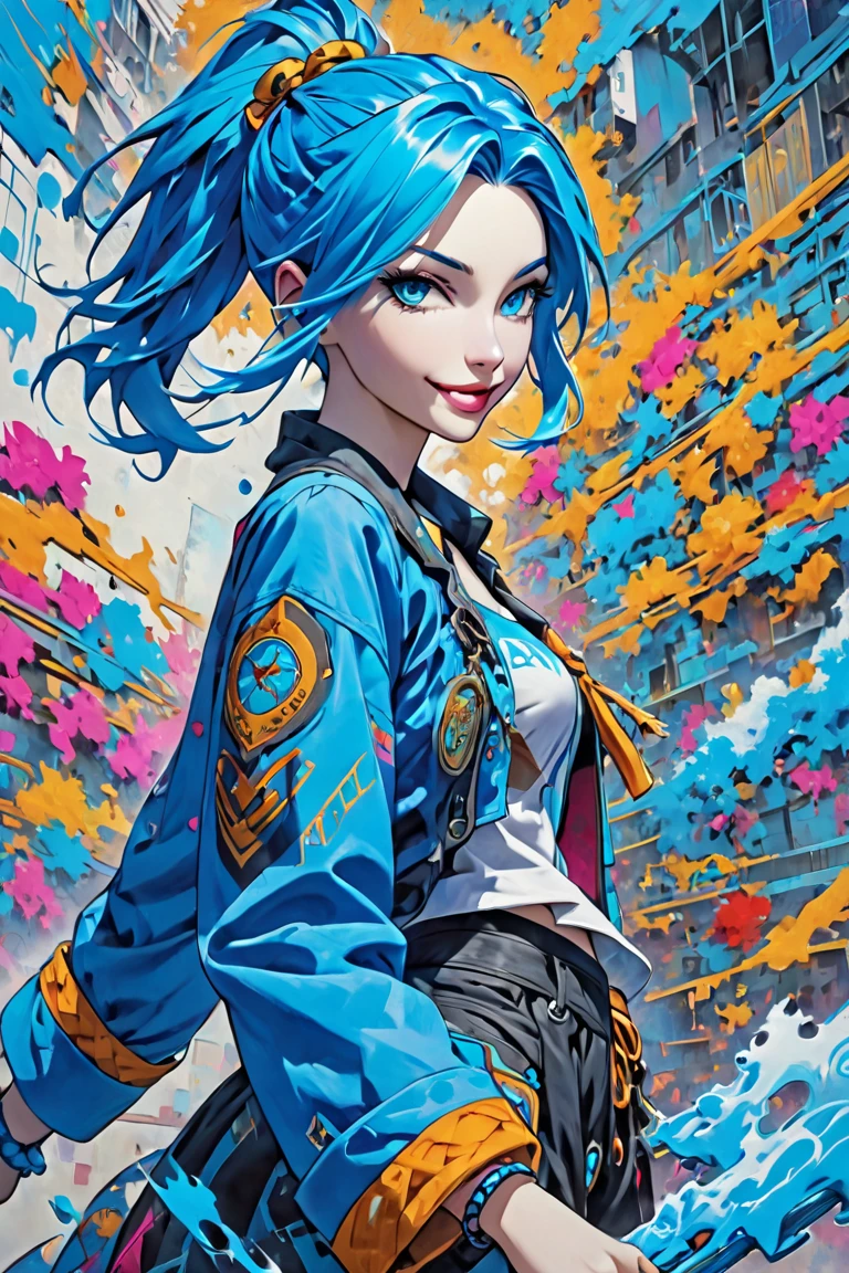 Jinx, blue hair - SeaArt AI