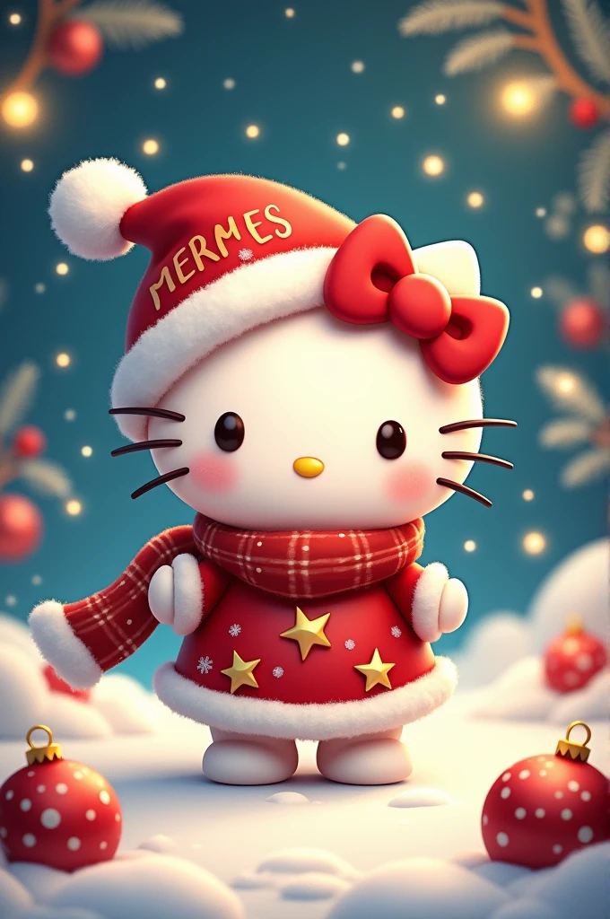Hello Kitty Christmas say the name Candy in Spanish - SeaArt AI