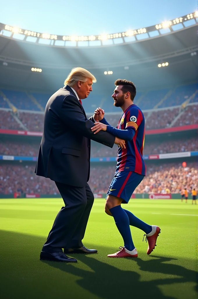 Donald Trump dances with Messi to Barcelona Stadium and watches more ...