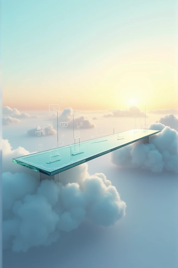 High-quality digital illustration of a sleek, transparent glass bridge ...