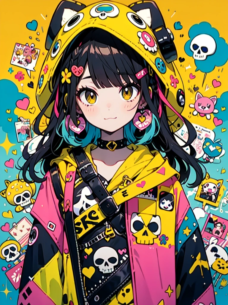 Takashi Murakami style、"cute, beautiful, Adorable girl wearing pink ...