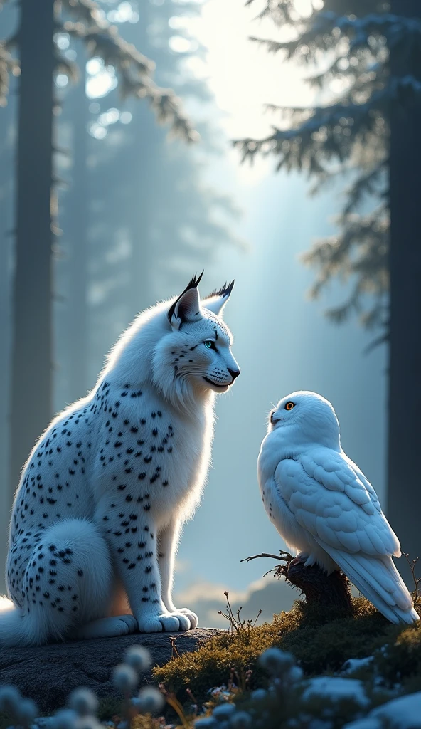 "Create a photorealistic image of the 'Zephyr Lynx' and a majestic ...
