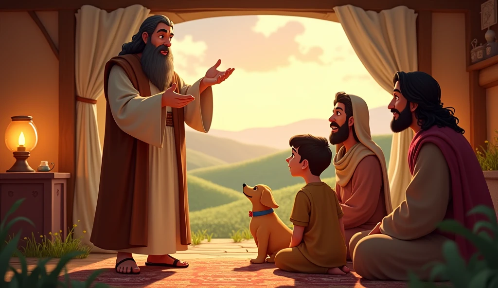 8. Noah teaching his family about God's will, passing on lessons of ...