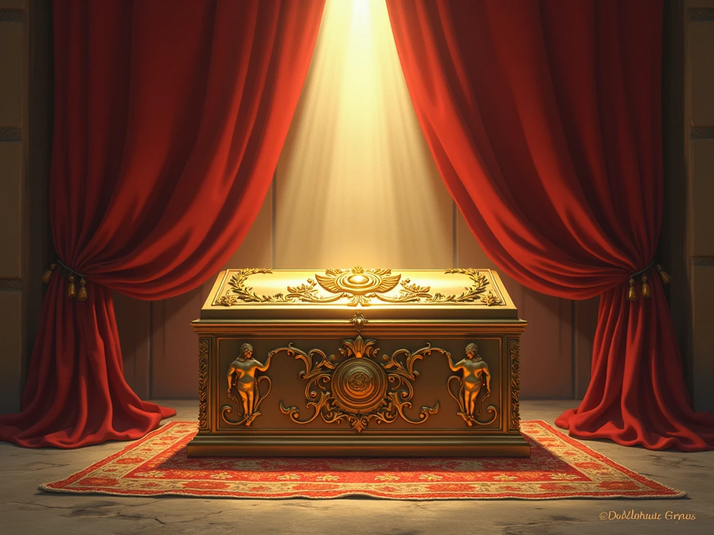 A detailed depiction of the Tabernacle , showing the Ark in the Holy of ...