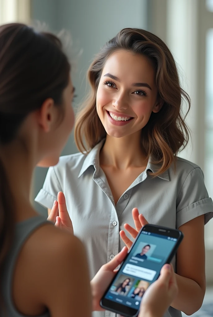 A user chat with ai female avatar in his mobile - SeaArt AI