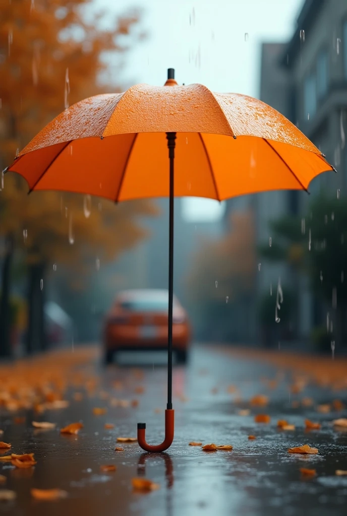 Rain. Realistic autumn scene . drops. Of rain in front of 3D - SeaArt AI