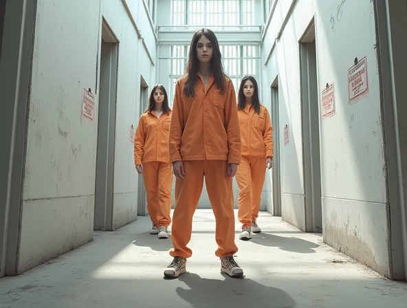 prison girls, prison uniform, orange uniform - SeaArt AI