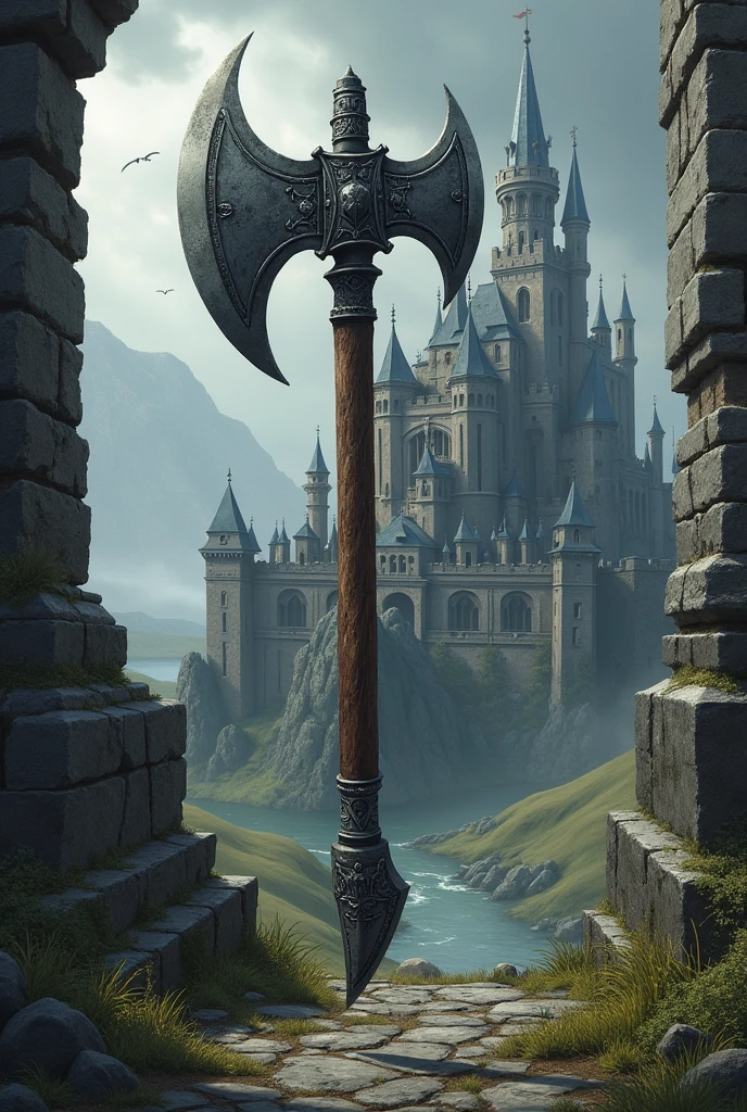 Castle axe illustration - SeaArt AI