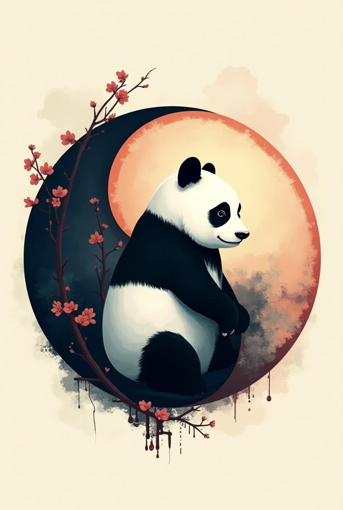 ying yang with a 2D panda - SeaArt AI