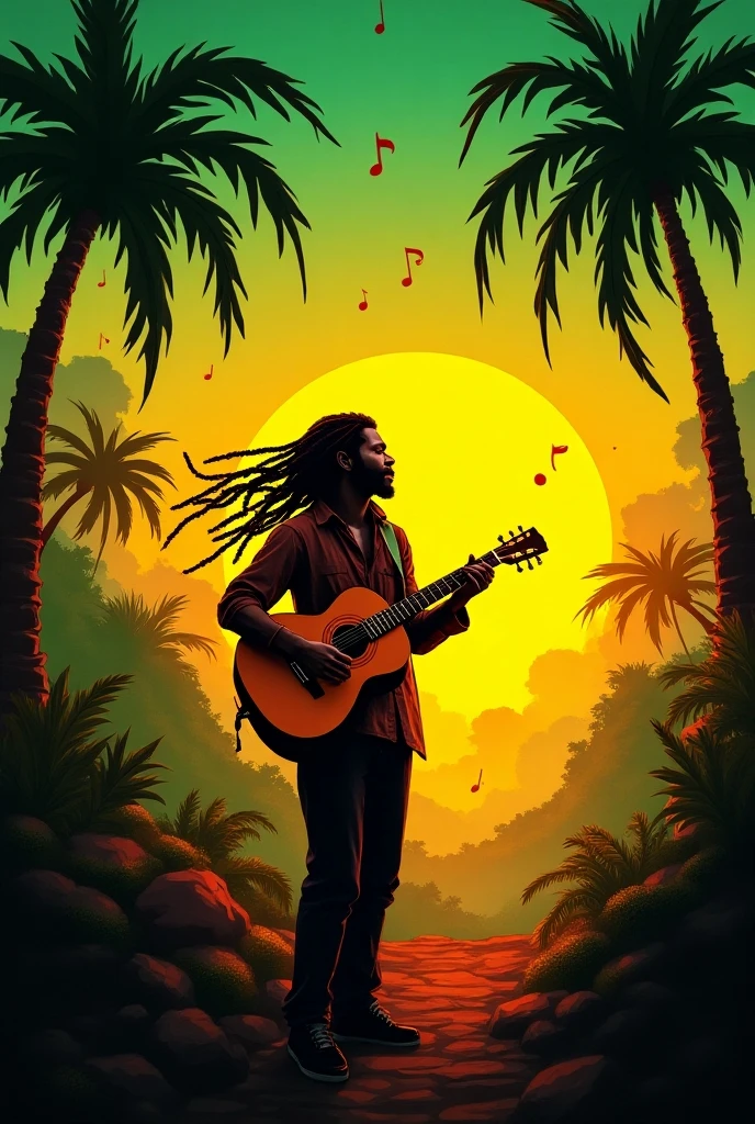 A vibrant wallpaper capturing the essence of reggae music. Features a ...