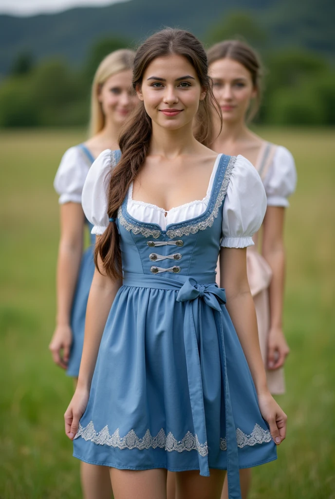 Ultra realistic full body portrait of a young german brunette woman ...