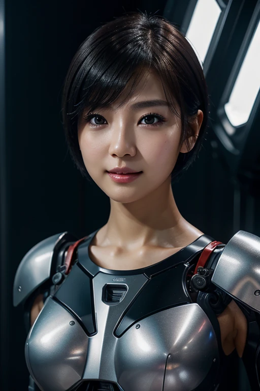 upper body、 ONE CYBORG GIRL、 beautiful well-groomed face、 cute - SeaArt AI