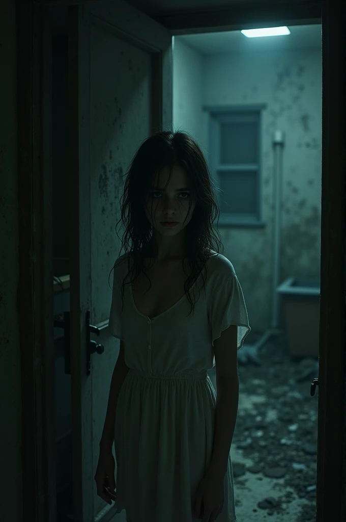 Sad girl locked in a scary room - SeaArt AI