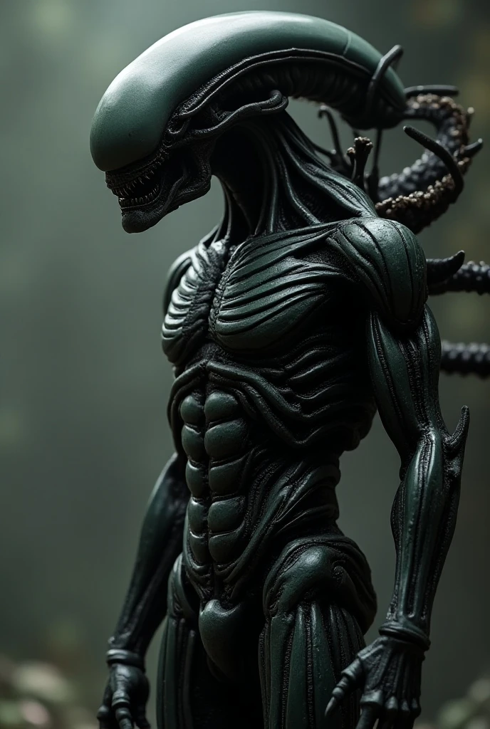1boy, male, human xenomorph hybrid, xenomorph bio suit fused with human ...