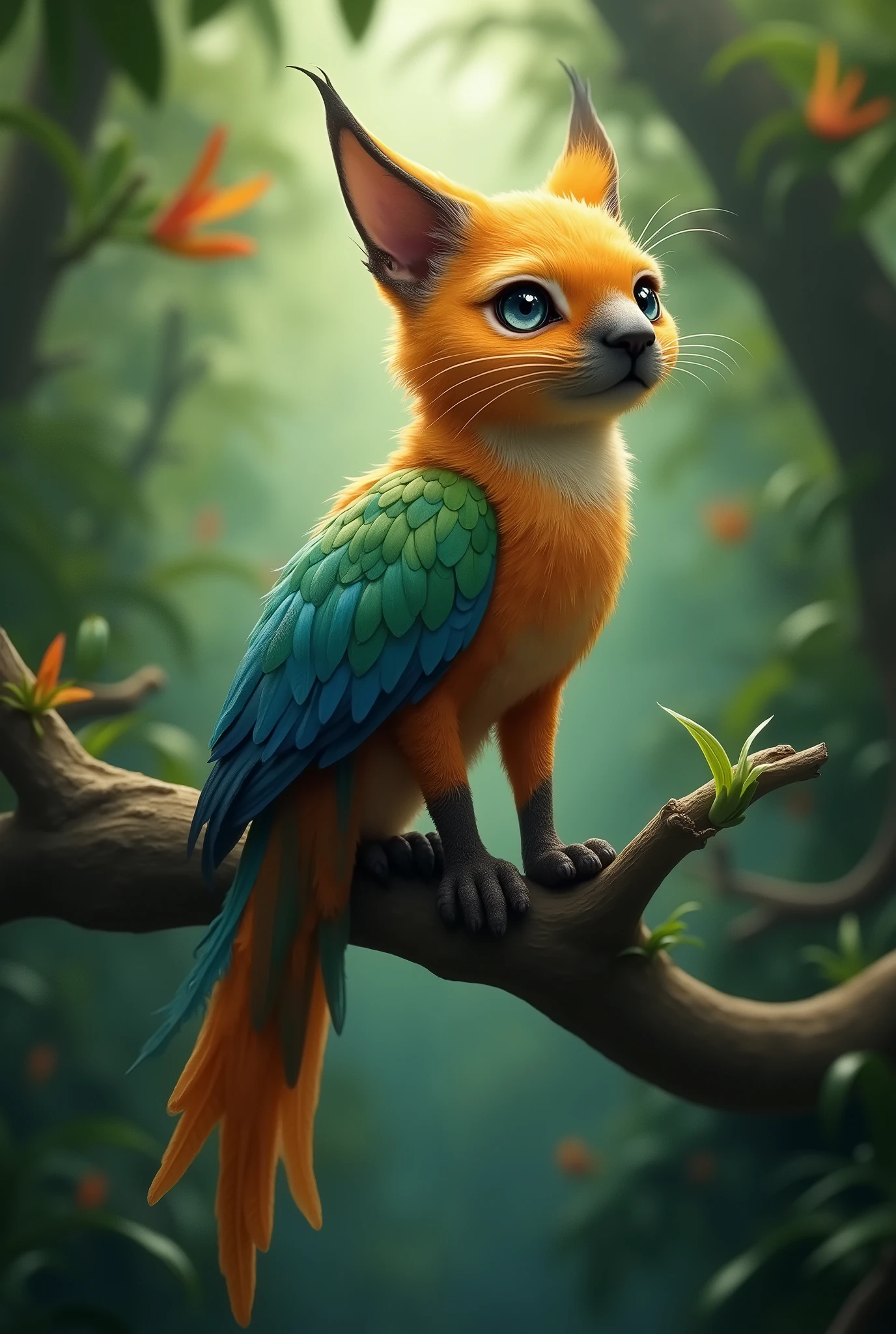 Turn the cat into a parrot - SeaArt AI