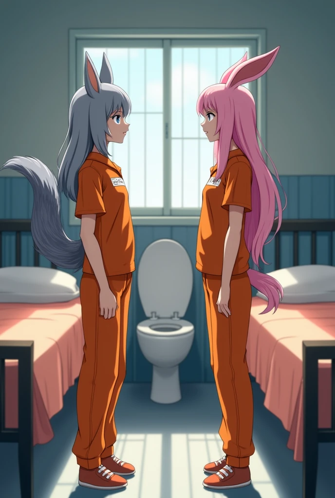 Two adult prisoner womens, the prison squirrel women silver shorthair ...