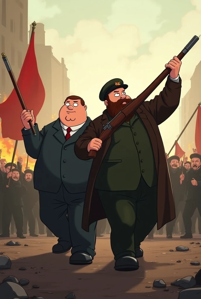 Peter Griffin fighting alongside Lenin in the October revolution ...