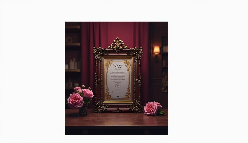Certificate for salon decorated, beautiful frame . - SeaArt AI