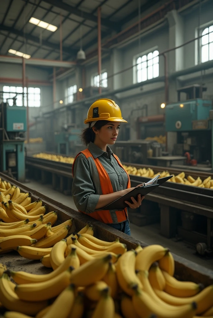 Creating a female industrial engineer in the middle of a banana ...