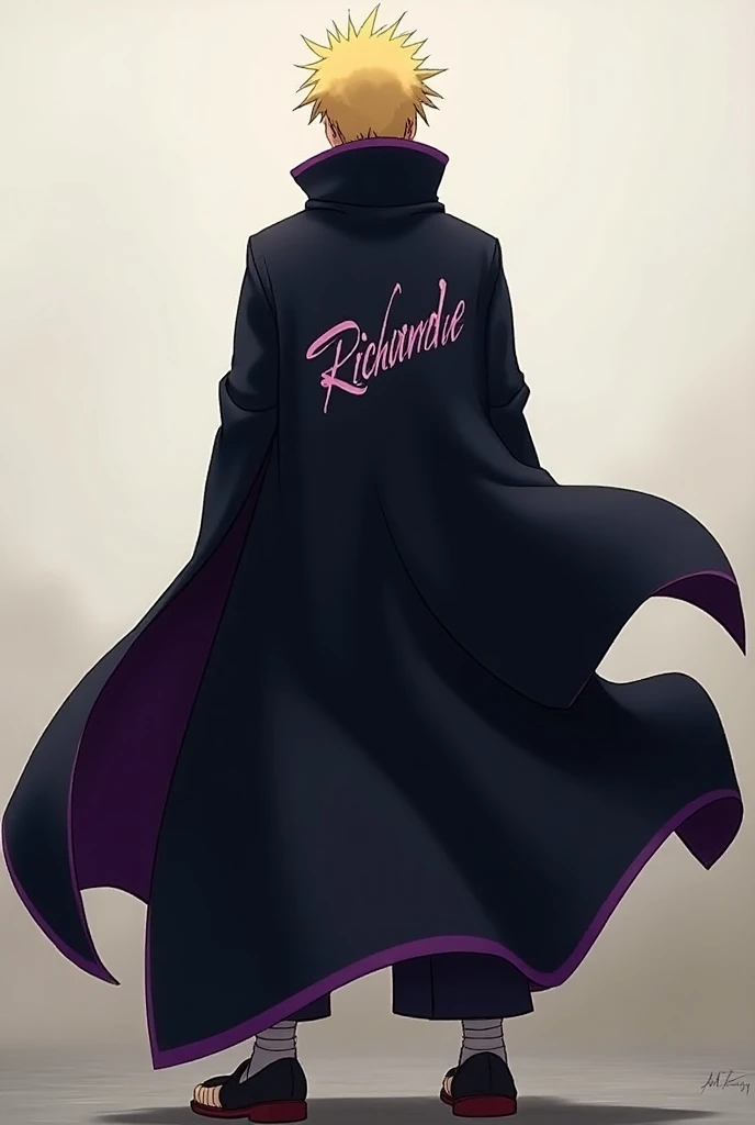 Minato backside with hokage cape but instead of white there is black ...