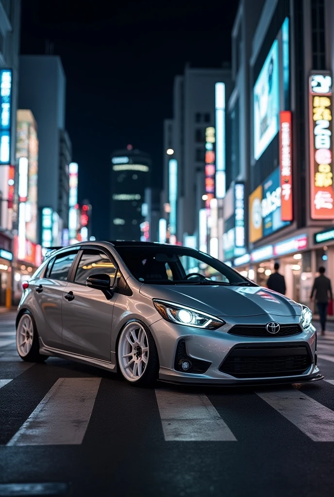 Silver Toyota Raize, Tuning, White Rims By RAYS TE37 SAGA, Lowered ...