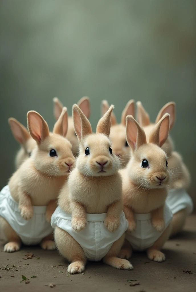 10 baby rabbits using Pampers disposable diapers dying - SeaArt AI