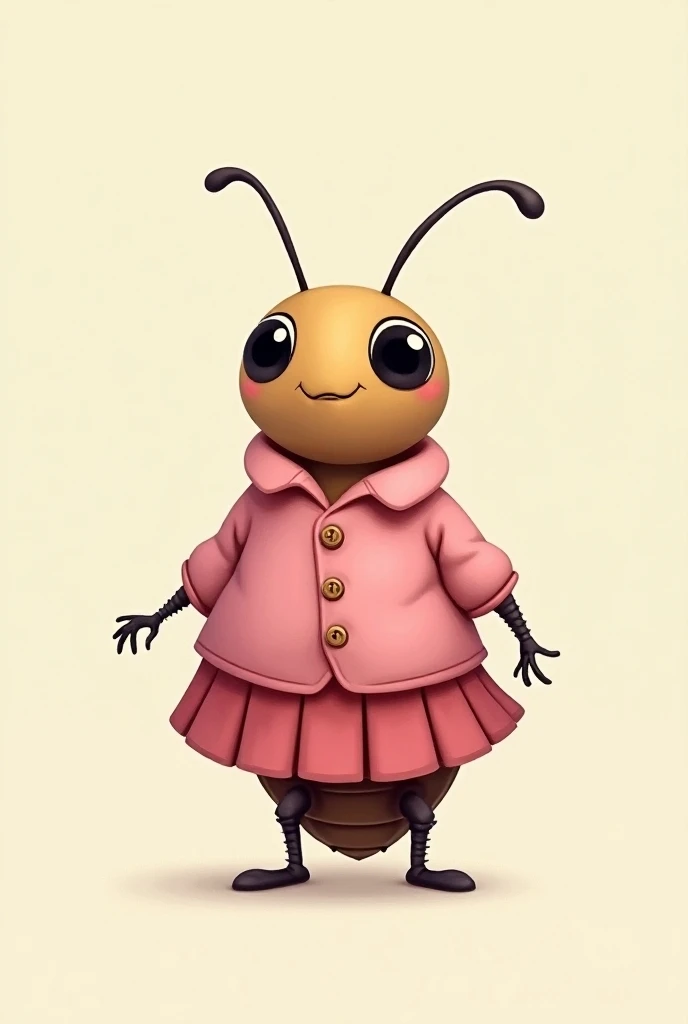 A cockroach in a pink cartoon shirt and skirt - SeaArt AI