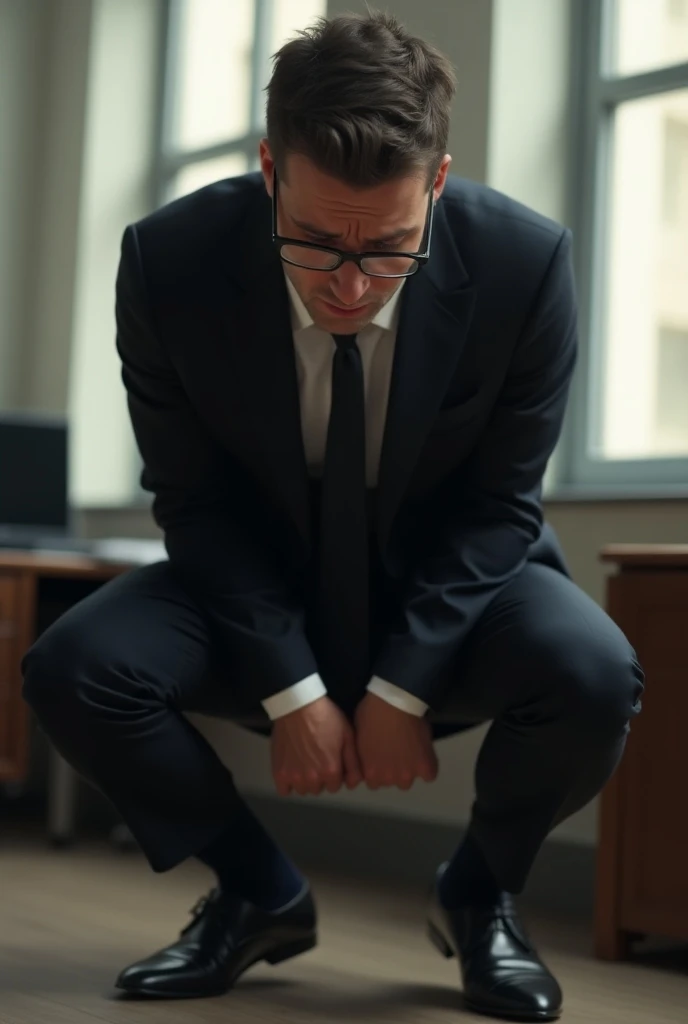 In the office，25 years old，Handsome English man with glasses - SeaArt AI