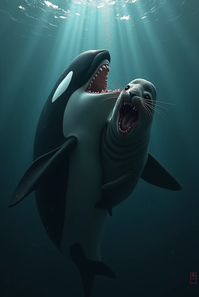 A hyperrealistic scene.A powerful ocra catch and kill featuring a ...